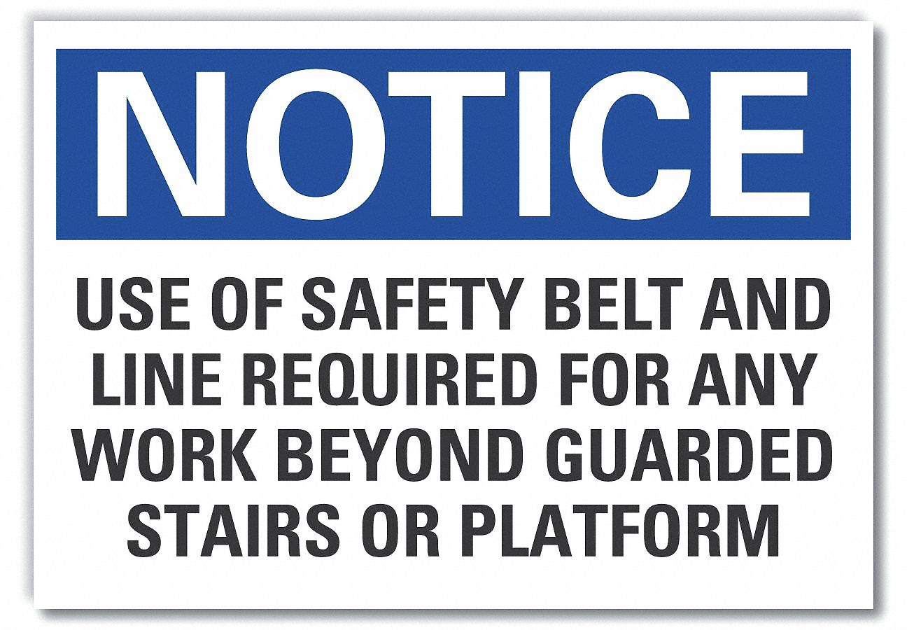 Polyester, Adhesive Sign Mounting, Fall Notice Label - 64NK01|LCU5-0297 ...