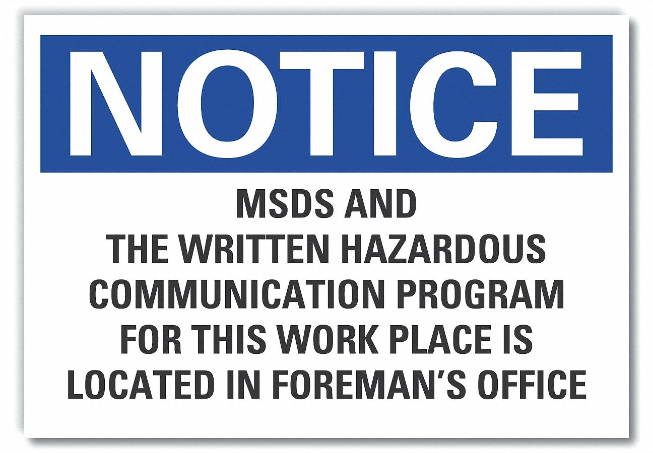 Reflective Sheeting, Adhesive Sign Mounting, Msds Information Notice ...