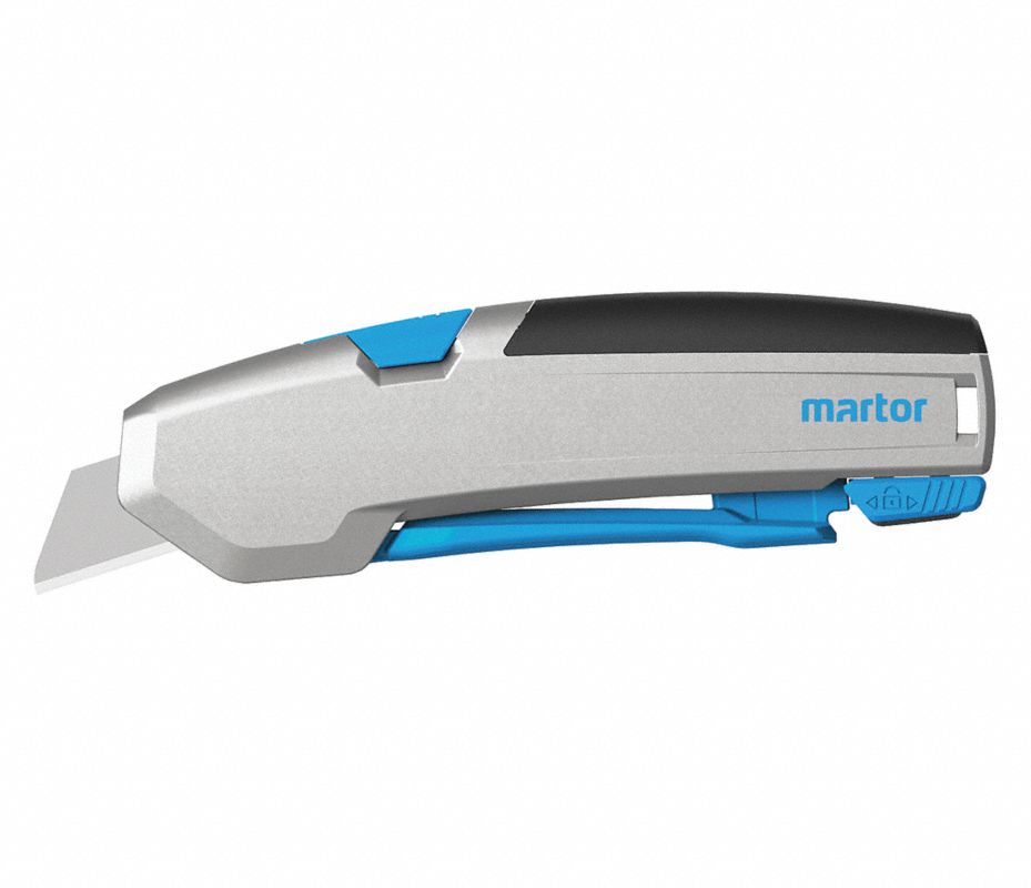 MARTOR Navaja Retracción Automática Acero Mango Negro/Azul/Gris ...
