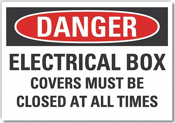 LYLE Danger Sign, Sign Format Traditional OSHA, Electrical Box Covers ...