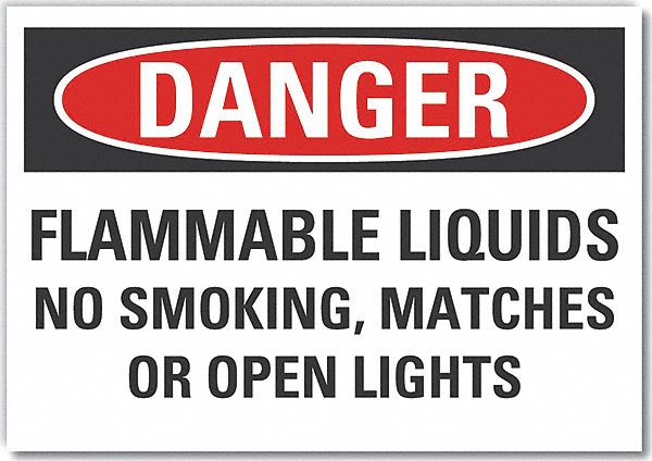 Polyester, Adhesive Sign Mounting, Flammable Liquid Danger Label ...