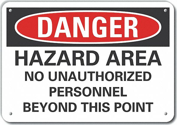 Plastic, Mounting Holes Sign Mounting, Plastic Hazard Area Danger Sign ...