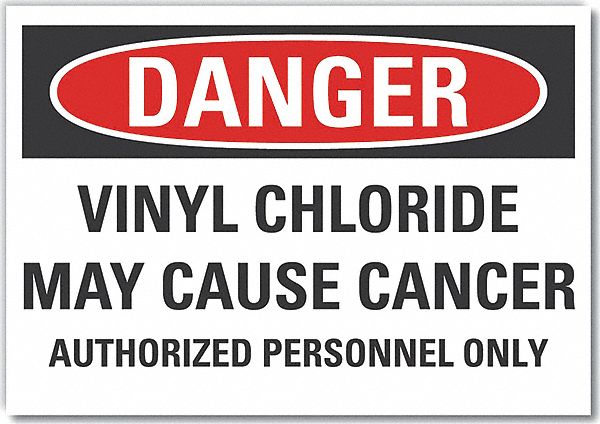 Polyester, Adhesive Sign Mounting, Vinyl Chloride Danger Label - 64PA88 ...
