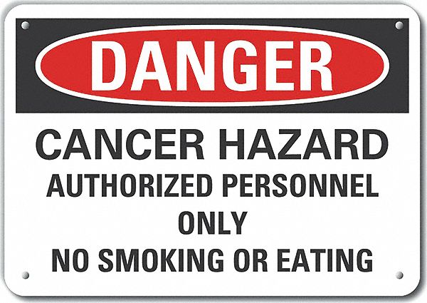 LYLE Alum Cancer Hazard Danger Sign, 10x14in - 64PC57|LCU4-0676-NA ...