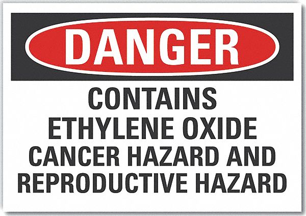 Polyester, Adhesive Sign Mounting, Ethylene Oxide Danger Label - 64PC96 ...