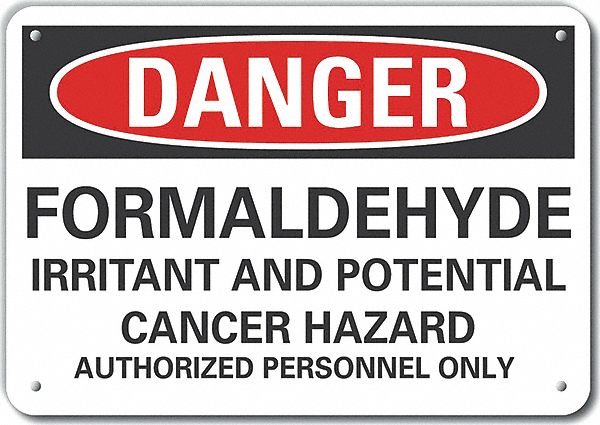 Plastic, Mounting Holes Sign Mounting, Plastic Formaldehyde Danger Sign ...