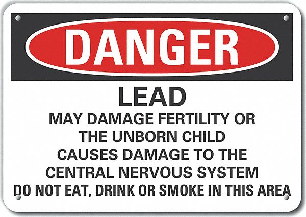 Plastic, Mounting Holes Sign Mounting, Plastic Lead Hazard Danger Sign ...