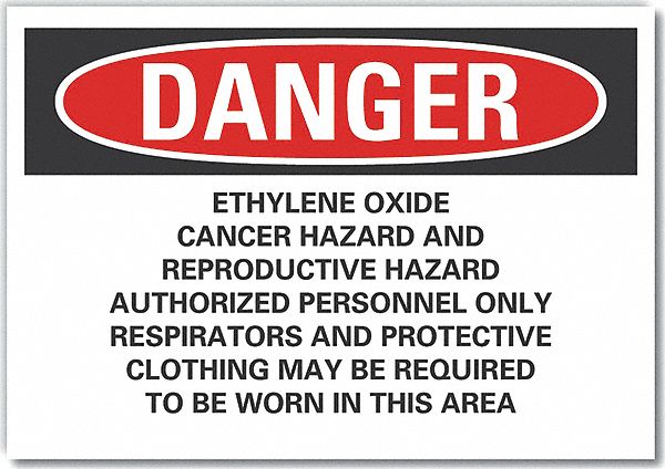 Reflective Sheeting, Adhesive Sign Mounting, Ethylene Oxide Danger ...