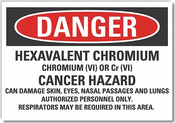 Reflective Sheeting, Adhesive Sign Mounting, Hexavalent Chromium Danger ...