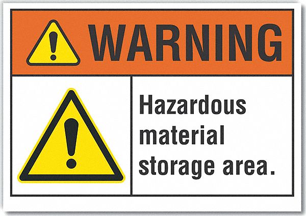 Polyester, Adhesive Sign Mounting, Hazardous Materials Warning Label ...