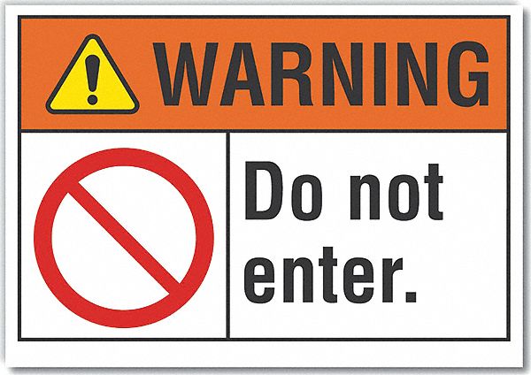 Non-PVC Polymer, Adhesive Sign Mounting, Warning Sign - 455N17|LCU6 ...