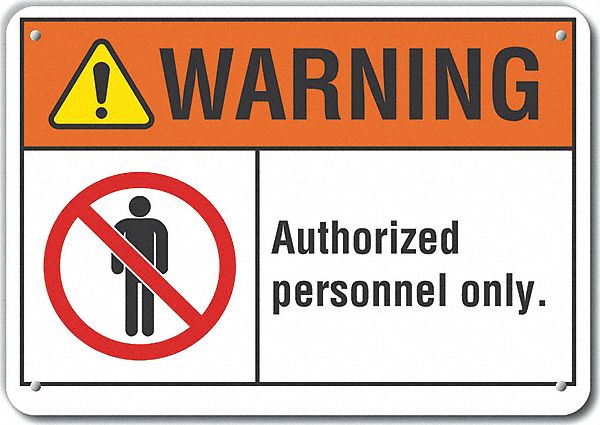 Plastic, Mounting Holes Sign Mounting, Plastic Authorized Personnel ...