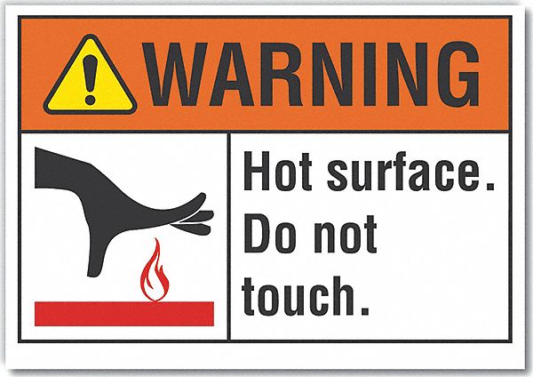 Polyester, Adhesive Sign Mounting, Hot Surface Warning Label - 64PL60 ... Polyester, Adhesive Sign Mounting, Hot Surface Warning Label - 64PL60 ...