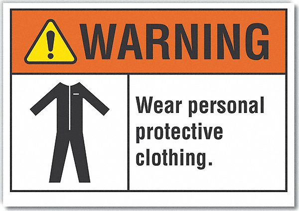 Polyester, Adhesive Sign Mounting, Ppe Warning Label - 64PM57|LCU6-0033 ...