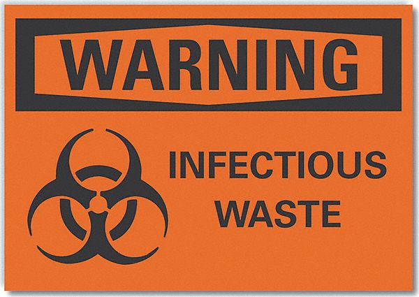 LYLE Infectious Waste Warning Reflective Label, Sign Format Traditional ...