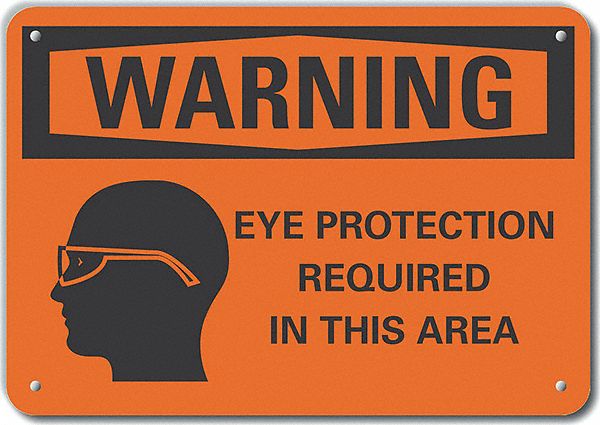 Aluminum, Mounting Holes Sign Mounting, Reflective Eye Warning Sign ...