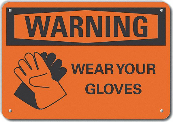 Aluminum, Mounting Holes Sign Mounting, Reflective Hand Warning Sign ...