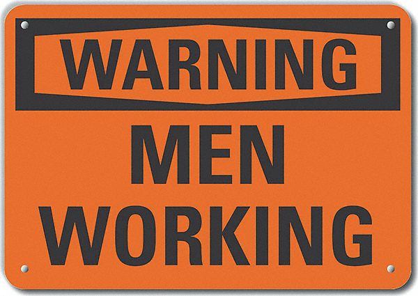Aluminum, Mounting Holes Sign Mounting, Reflective Men Working Warning ...