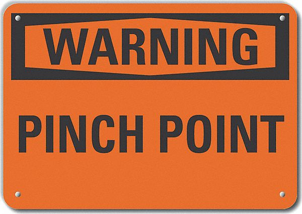 LYLE Aluminum Pinch Point Warning Sign, Sign Format Traditional OSHA ...