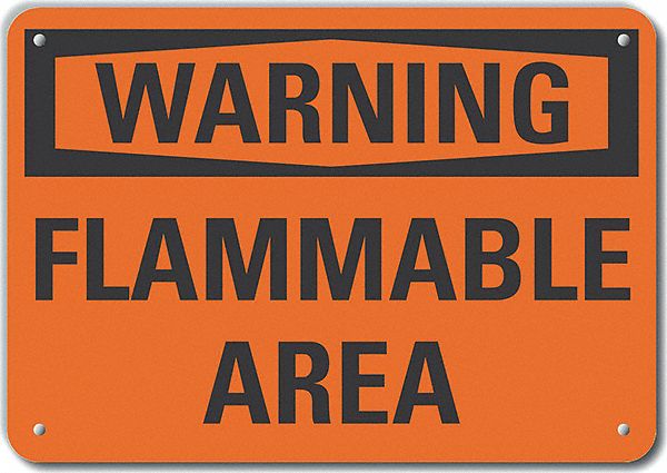 Aluminum, Mounting Holes Sign Mounting, Aluminum Flammable Area Warning ...
