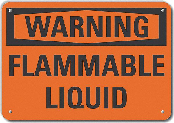 Plastic, Mounting Holes Sign Mounting, Plastic Flammable Liquid Warning ...