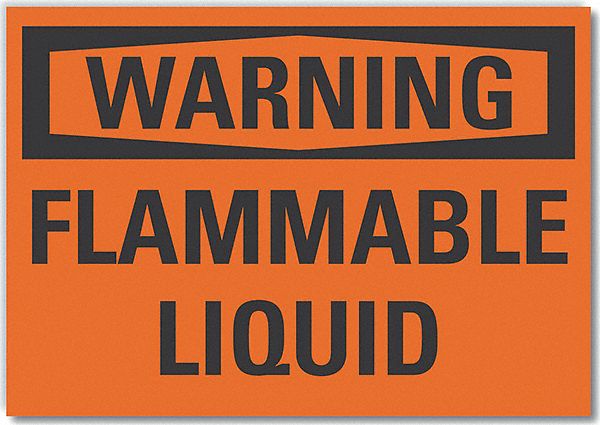 Polyester, Adhesive Sign Mounting, Flammable Liquid Warning Label ...