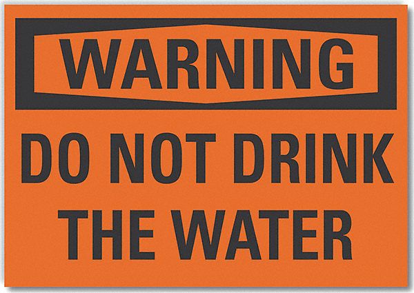 Polyester, Adhesive Sign Mounting, Potable Water Warning Label - 64PV67 ...