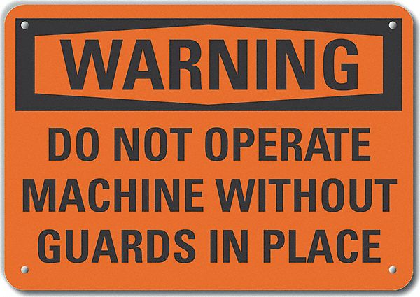 Aluminum, Mounting Holes Sign Mounting, Aluminum Machine Guards Warning ...