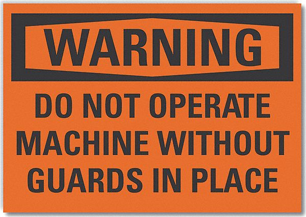 Polyester, Adhesive Sign Mounting, Machine Guards Warning Label ...