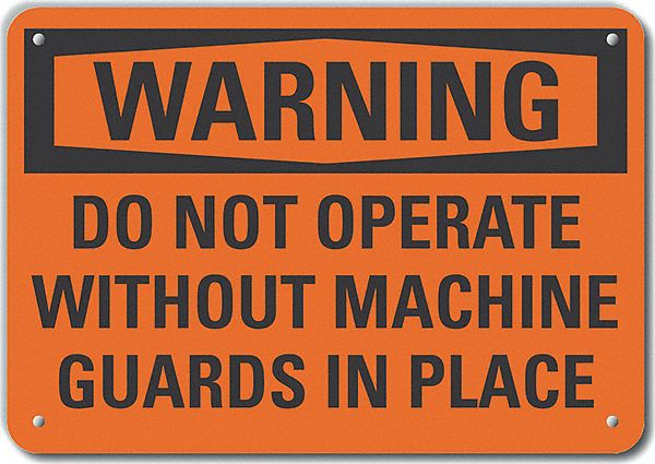 Plastic, Mounting Holes Sign Mounting, Plastic Machine Guards Warning ...