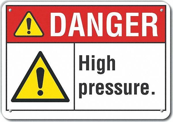 Aluminum, Mounting Holes Sign Mounting, Aluminum High Pressure Danger ...