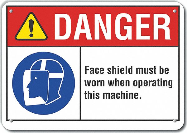 Plastic, Mounting Holes Sign Mounting, Plastic Face Mask Danger Sign ...