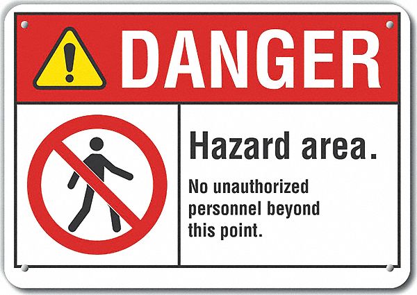 Plastic, Mounting Holes Sign Mounting, Plastic Hazard Area Danger Sign ...