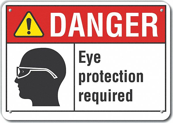 Aluminum, Mounting Holes Sign Mounting, Aluminum Eye Danger Sign ...