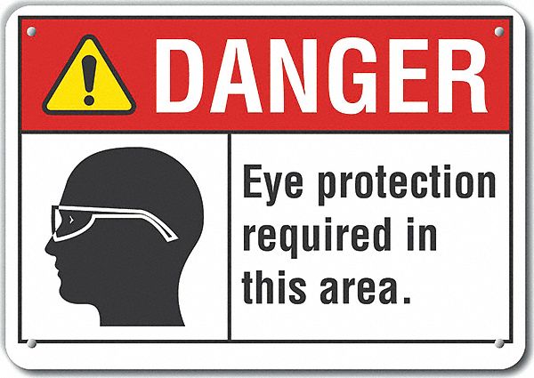 Aluminum, Mounting Holes Sign Mounting, Reflective Eye Danger Sign ...