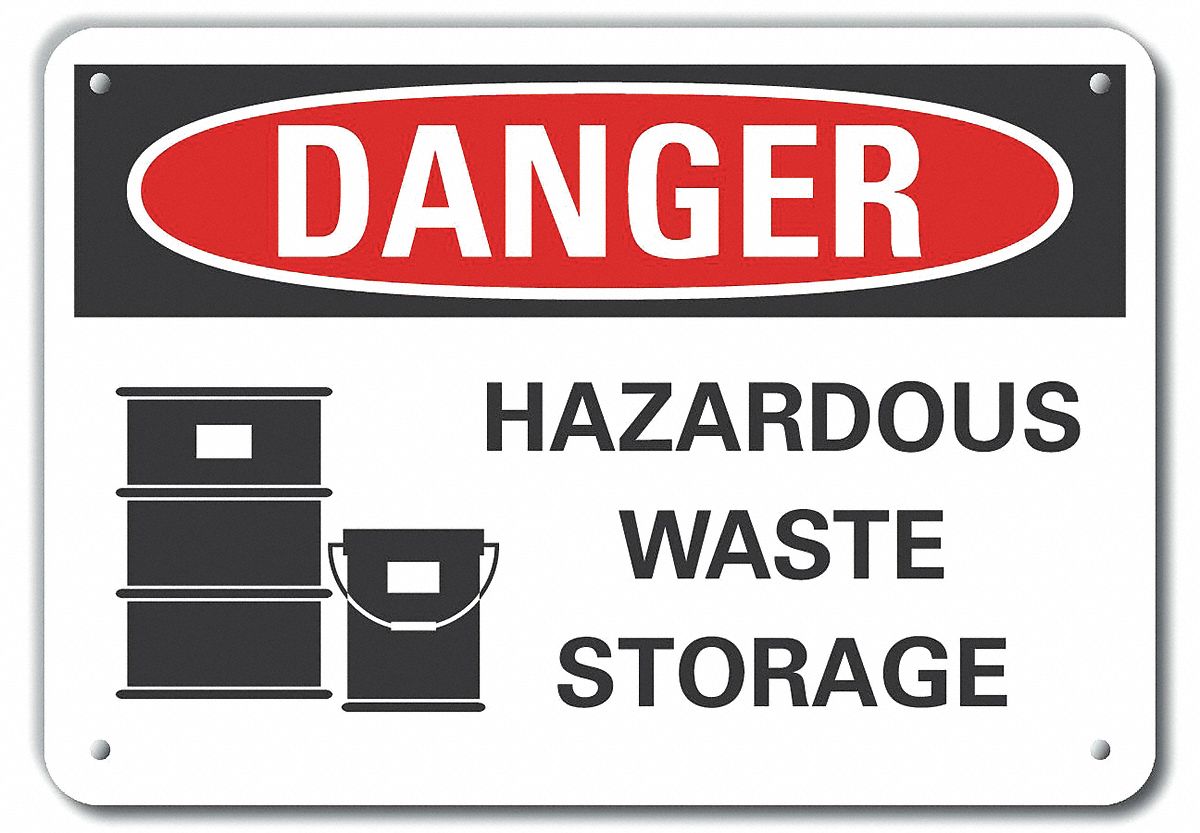 Aluminum, Mounting Holes Sign Mounting, Reflective Hazardous Waste ...