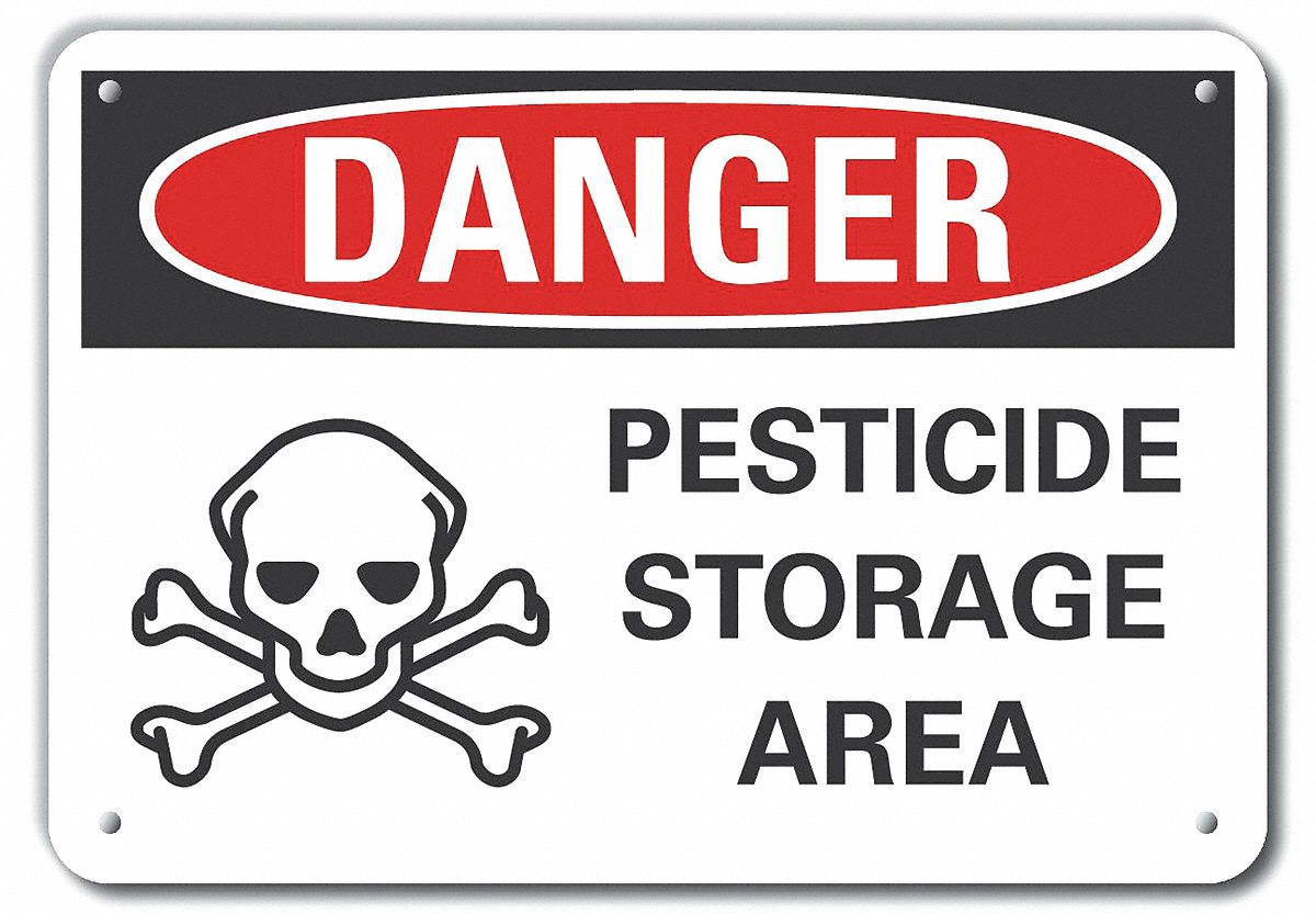 Plastic, Mounting Holes Sign Mounting, Plastic Pesticide Danger Sign ...
