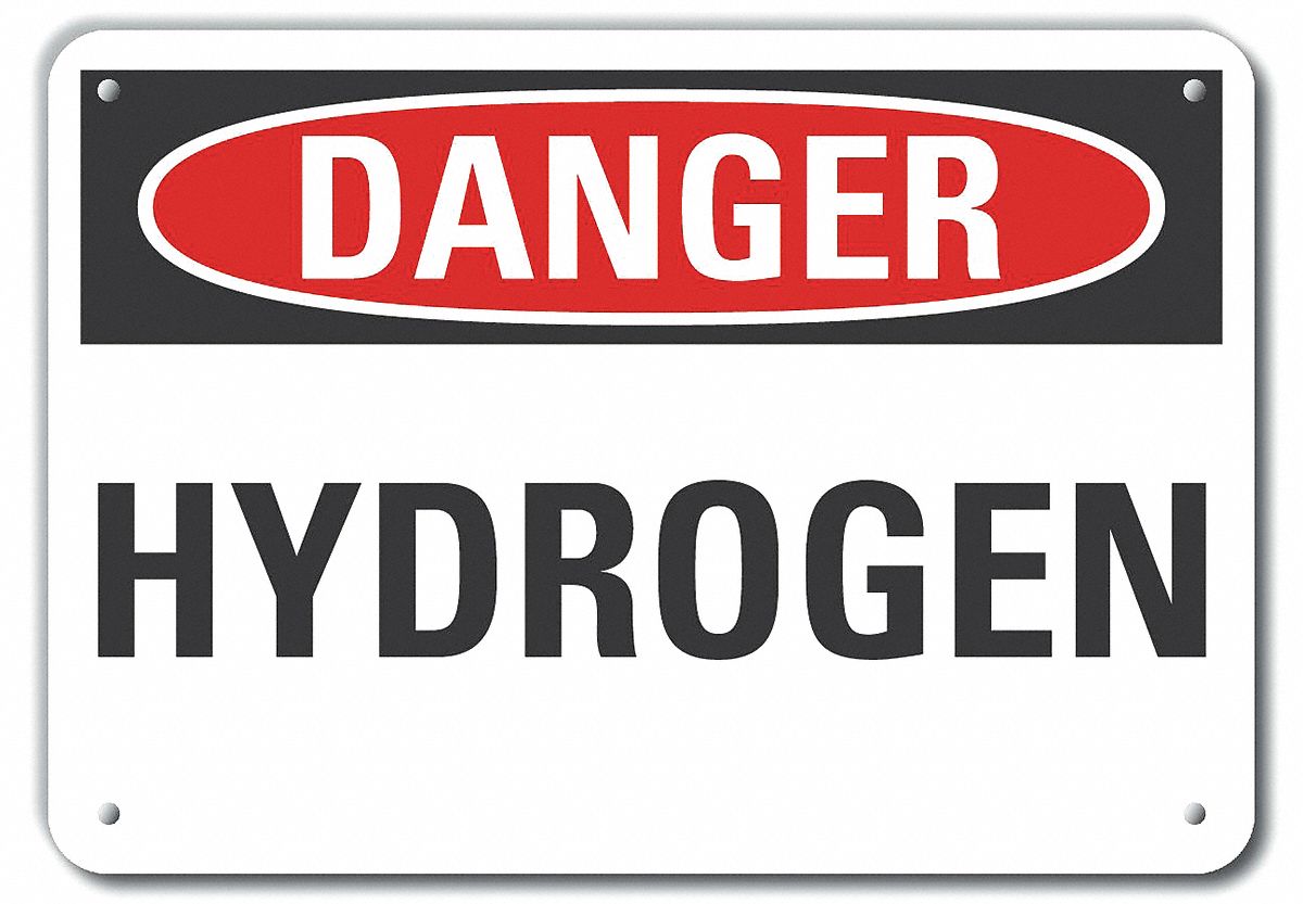 Danger Sign, Hydrogen, Header Danger, Rectangle, 7 in Height, 10 in ...