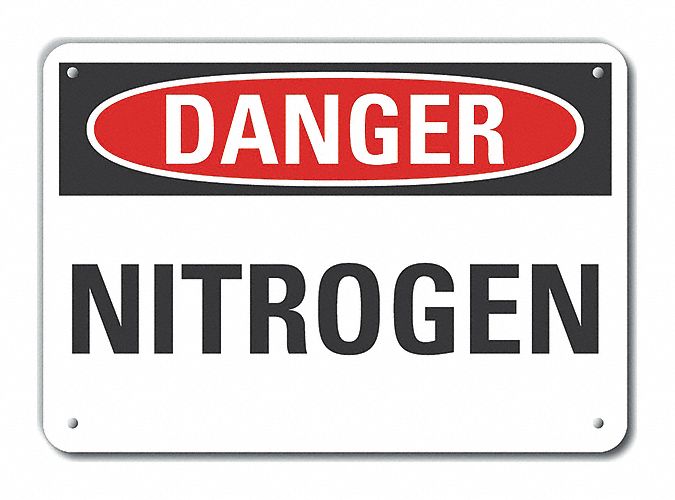 Plastic, Mounting Holes Sign Mounting, Plastic Nitrogen Danger Sign ...
