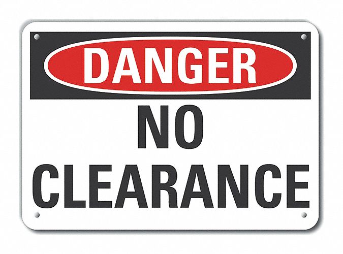 Aluminum, Mounting Holes Sign Mounting, Aluminum No Clearance Danger ...