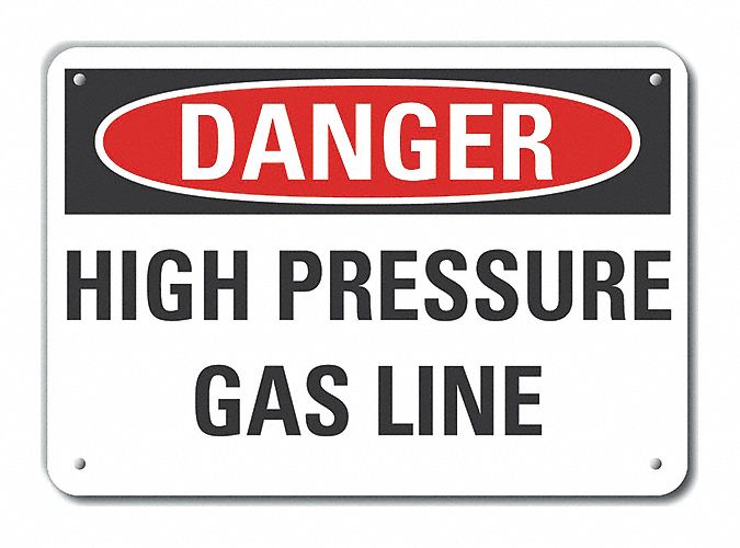 LYLE Reflective High Pressure Danger Sign, Sign Format Traditional OSHA ...