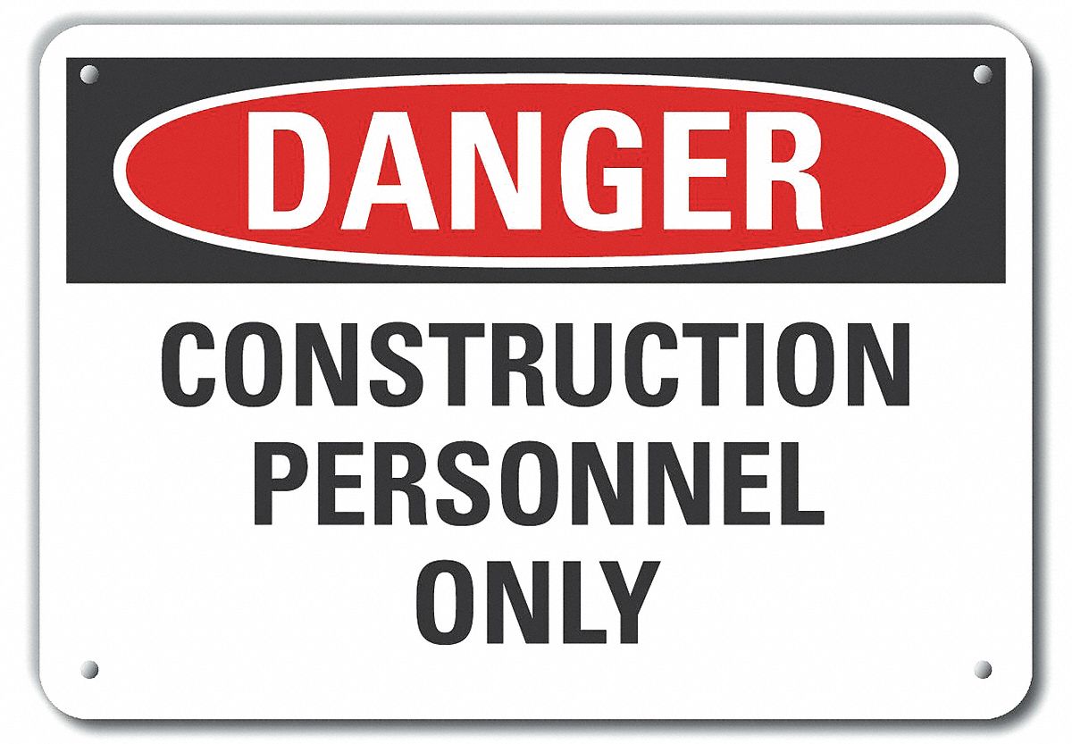 Danger Sign, Construction Personnel Only, Header Danger, Rectangle, 10 ...