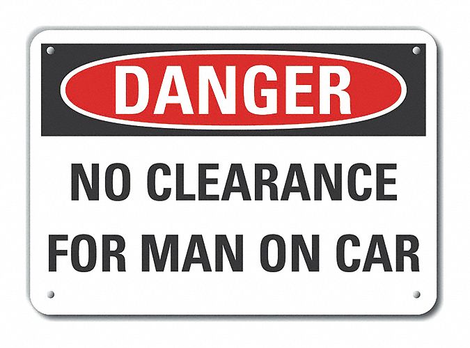 Aluminum, Mounting Holes Sign Mounting, Aluminum No Clearance Danger ...