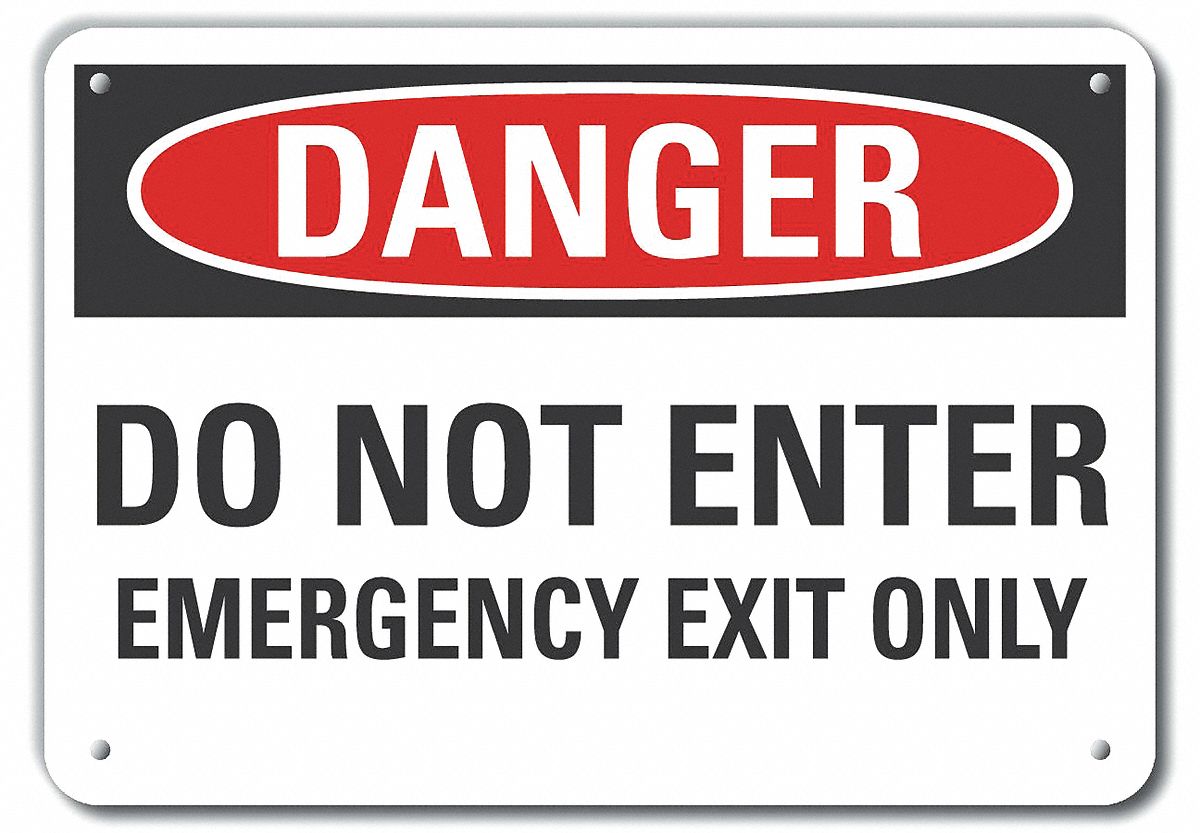 Aluminum, Mounting Holes Sign Mounting, Reflective Emergency Exit ...