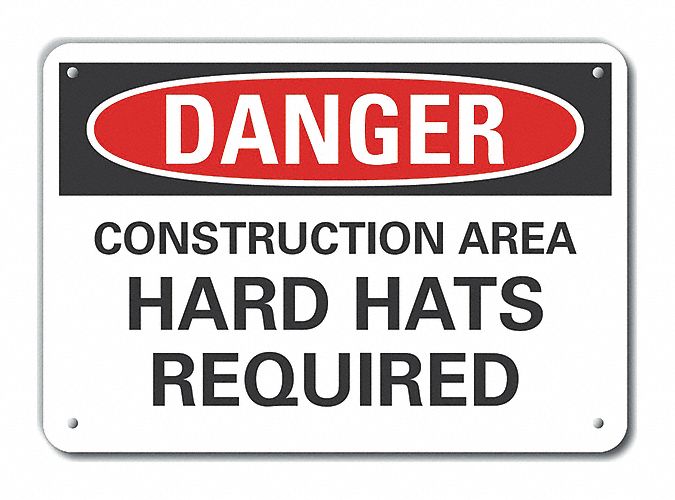 Danger Sign, Construction Area Hard Hats Required, Header Danger ...