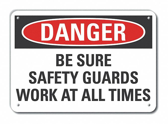 Aluminum, Mounting Holes Sign Mounting, Aluminum Safety Guards Danger ...