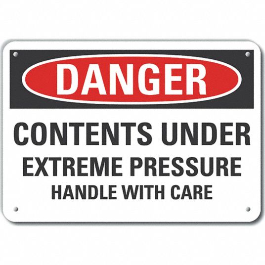 LYLE Aluminum Pressure Danger Sign, Sign Format Traditional OSHA ...