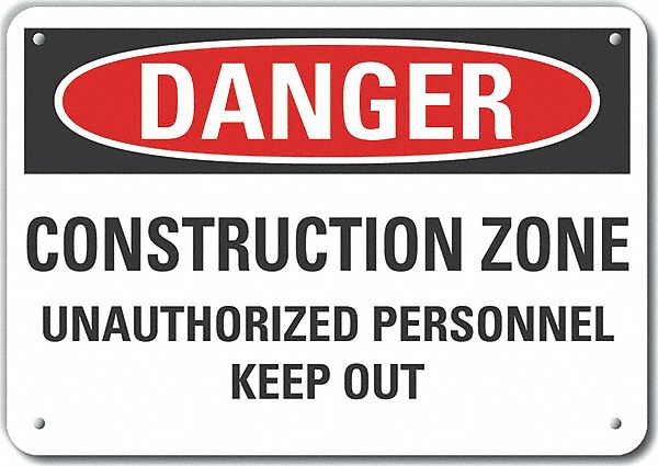 Aluminum, Mounting Holes Sign Mounting, Reflective Construction Area ...