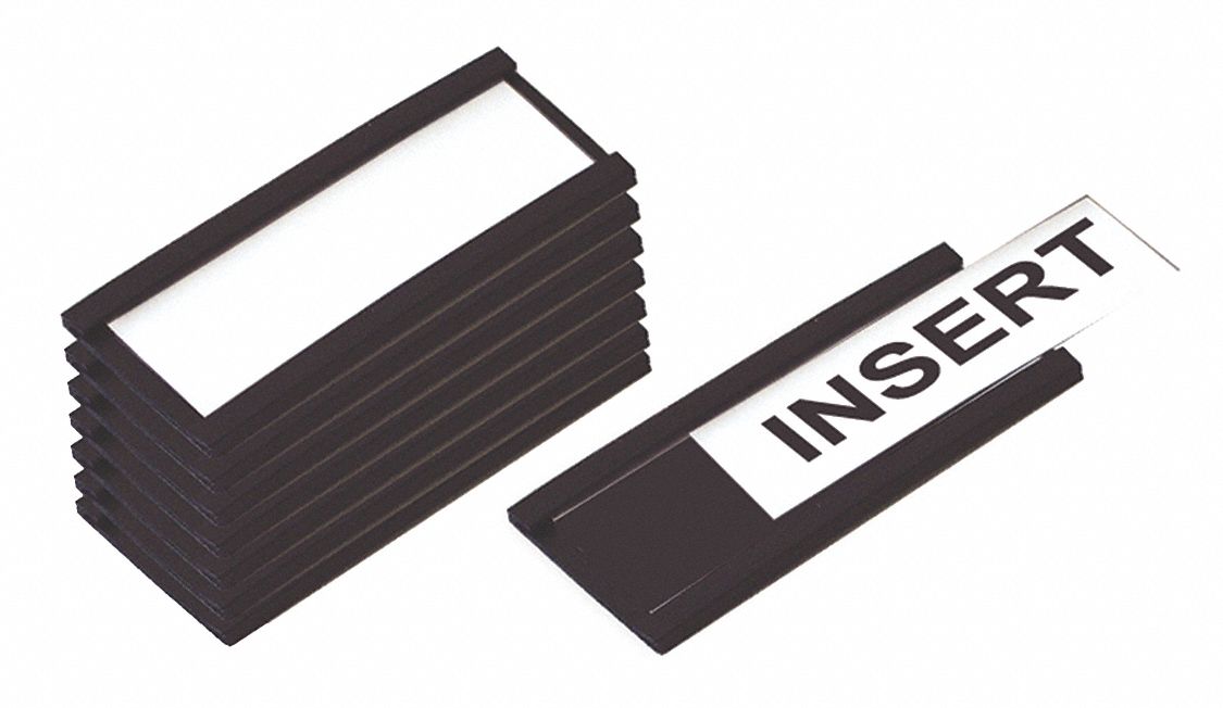Magnetic Data Cards,1"x2",Black,PK25 - Grainger