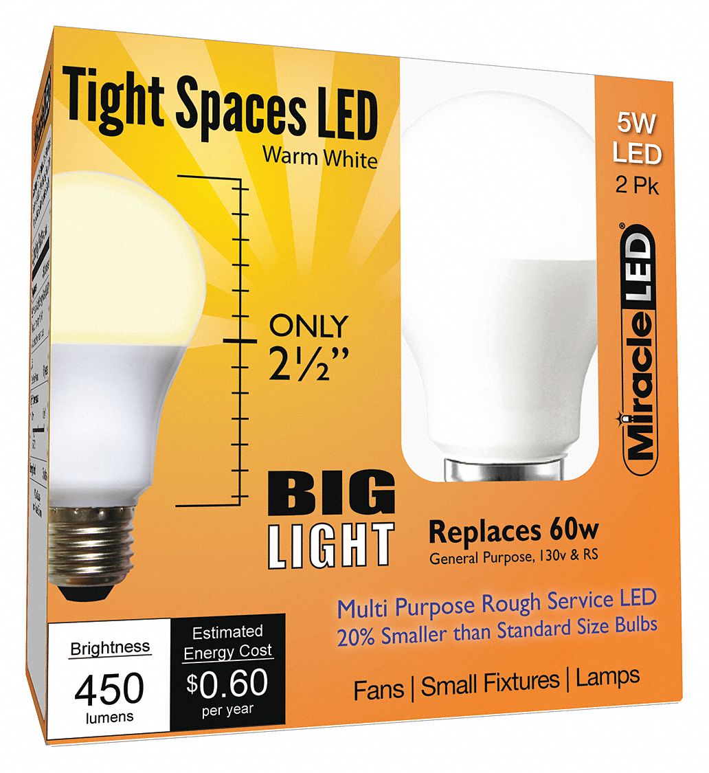 MIRACLE LED, Medium Screw (E26), LED, Compact LED Bulb - 655Y72|602189 ...